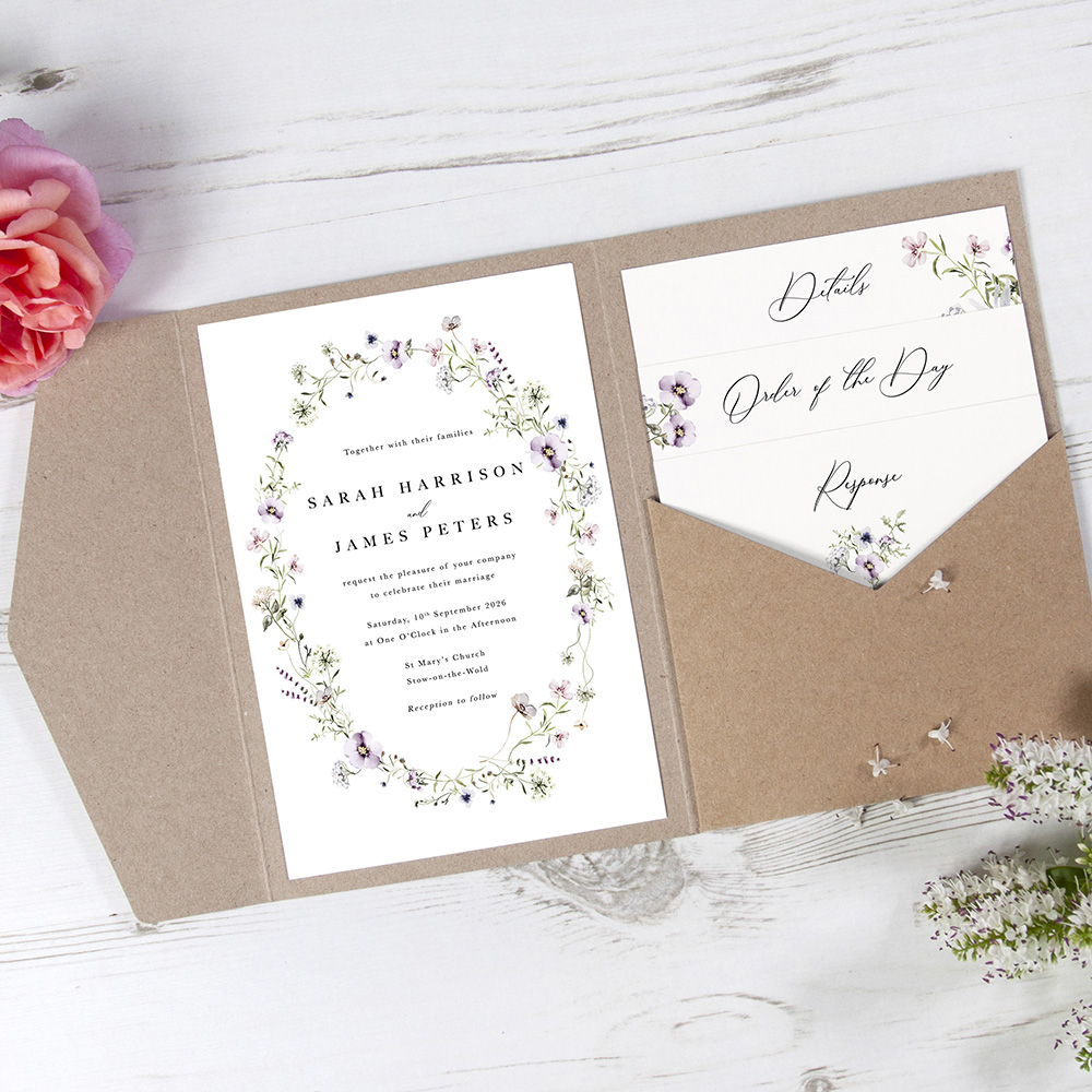 Pocketfold Wedding Invitations 'Spring Blush SC13'